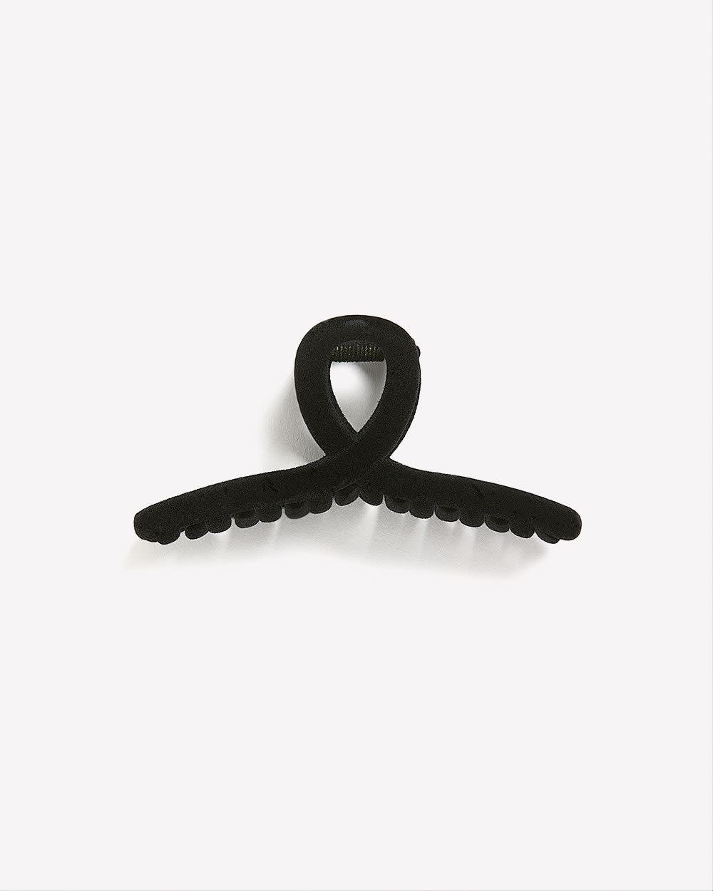 Slim Black Velour Hair Claw | Penningtons