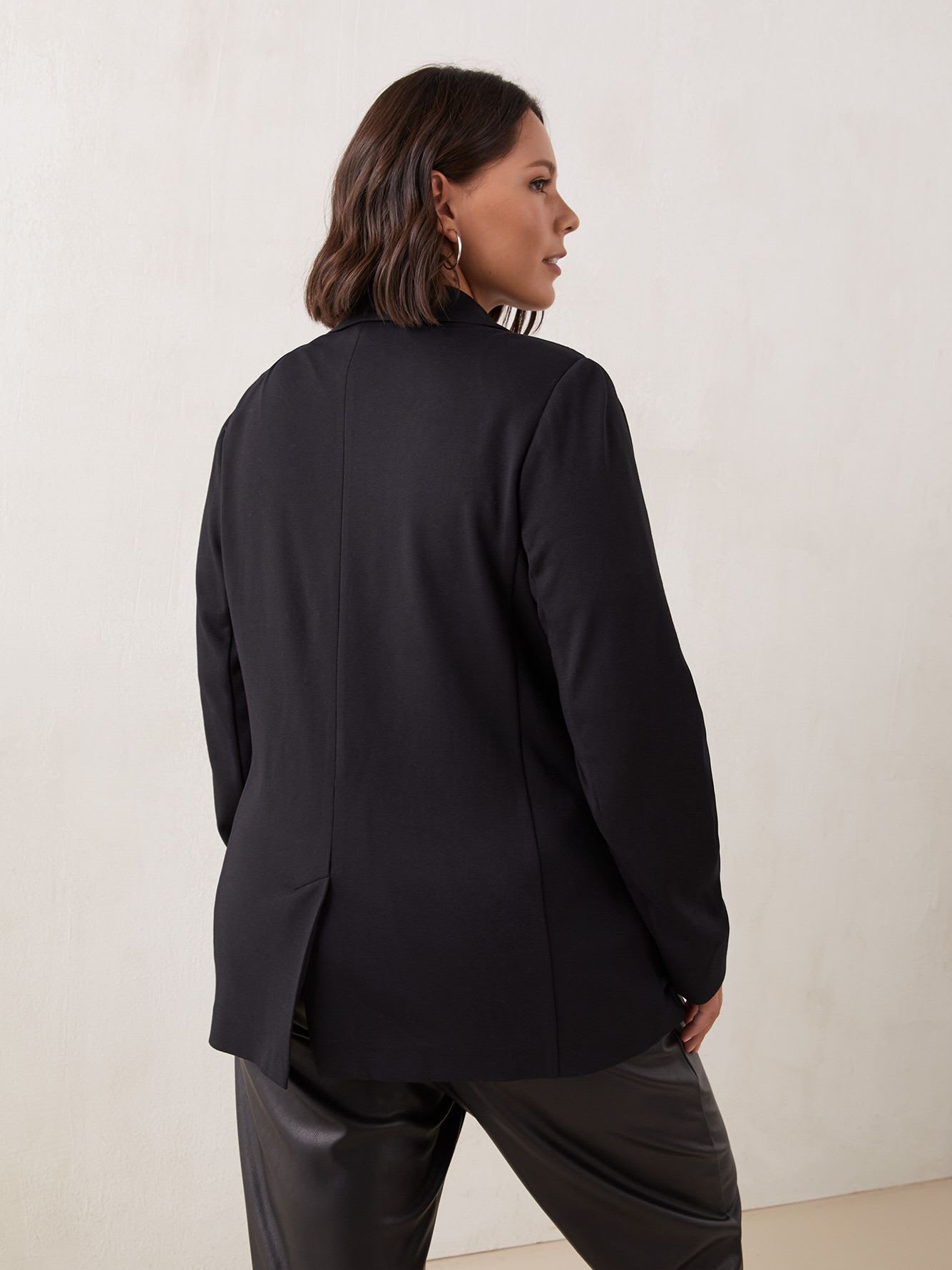 Veston à simple bouton avec revers en similicuir - Addition Elle ...