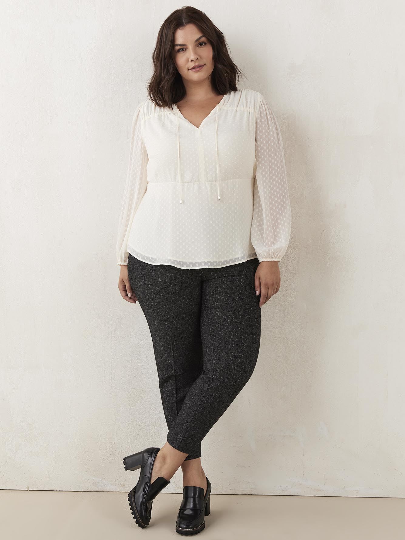 Semi-Fitted Long-Sleeve Blouse | Penningtons
