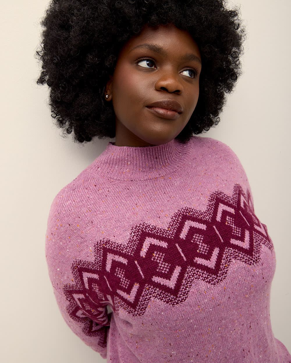 Fringe Fair Isle Mock Neck Sweater | Penningtons