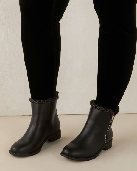Extra Wide Width, Zip Up Winter Booties - Addition Elle | Penningtons