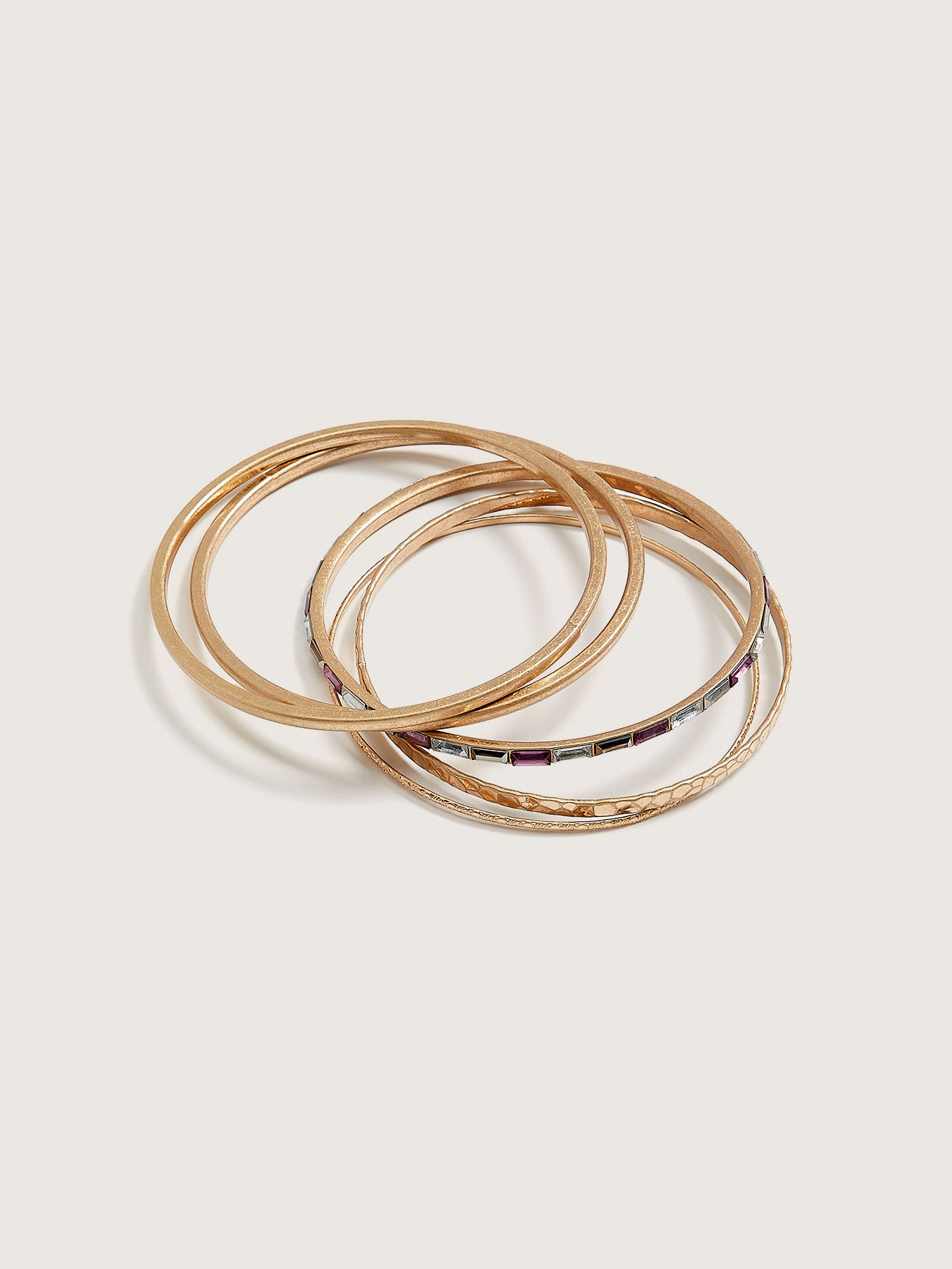 Assorted Bangles with Coloured Stones, Set of 5 | Penningtons