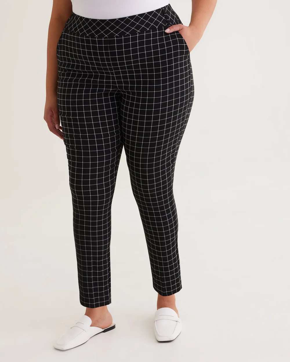 Skinny-Leg Savvy Fit Pant Windowpane Pattern - PENN. Essentials ...