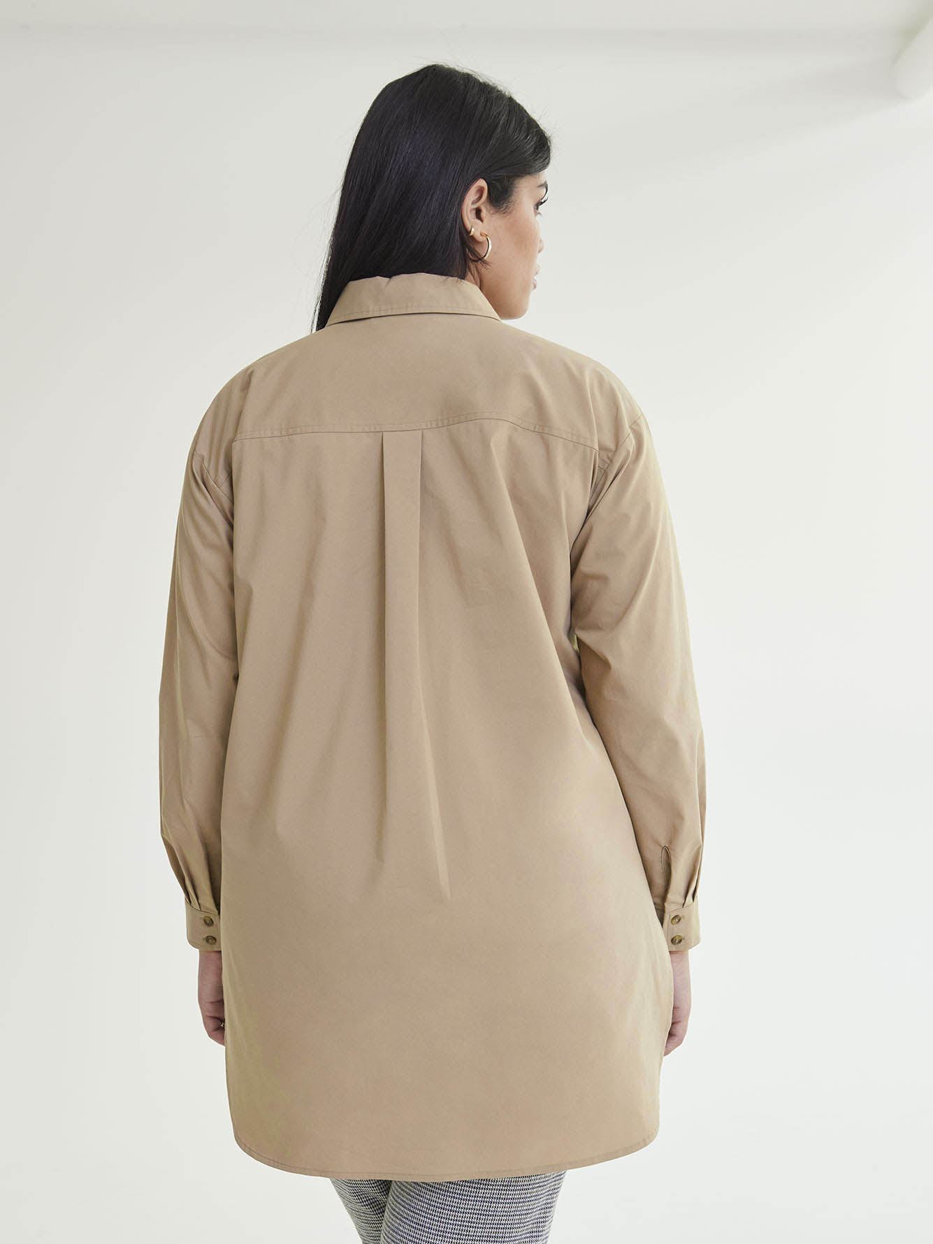 Chemise tunique en popeline à manches longues - Addition Elle | Penningtons