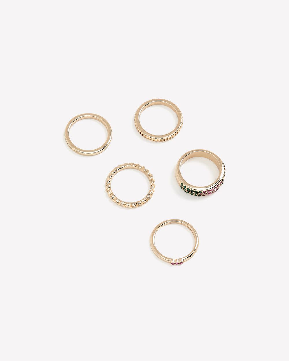 Assorted Rings with Stones, Set of 5 | Penningtons