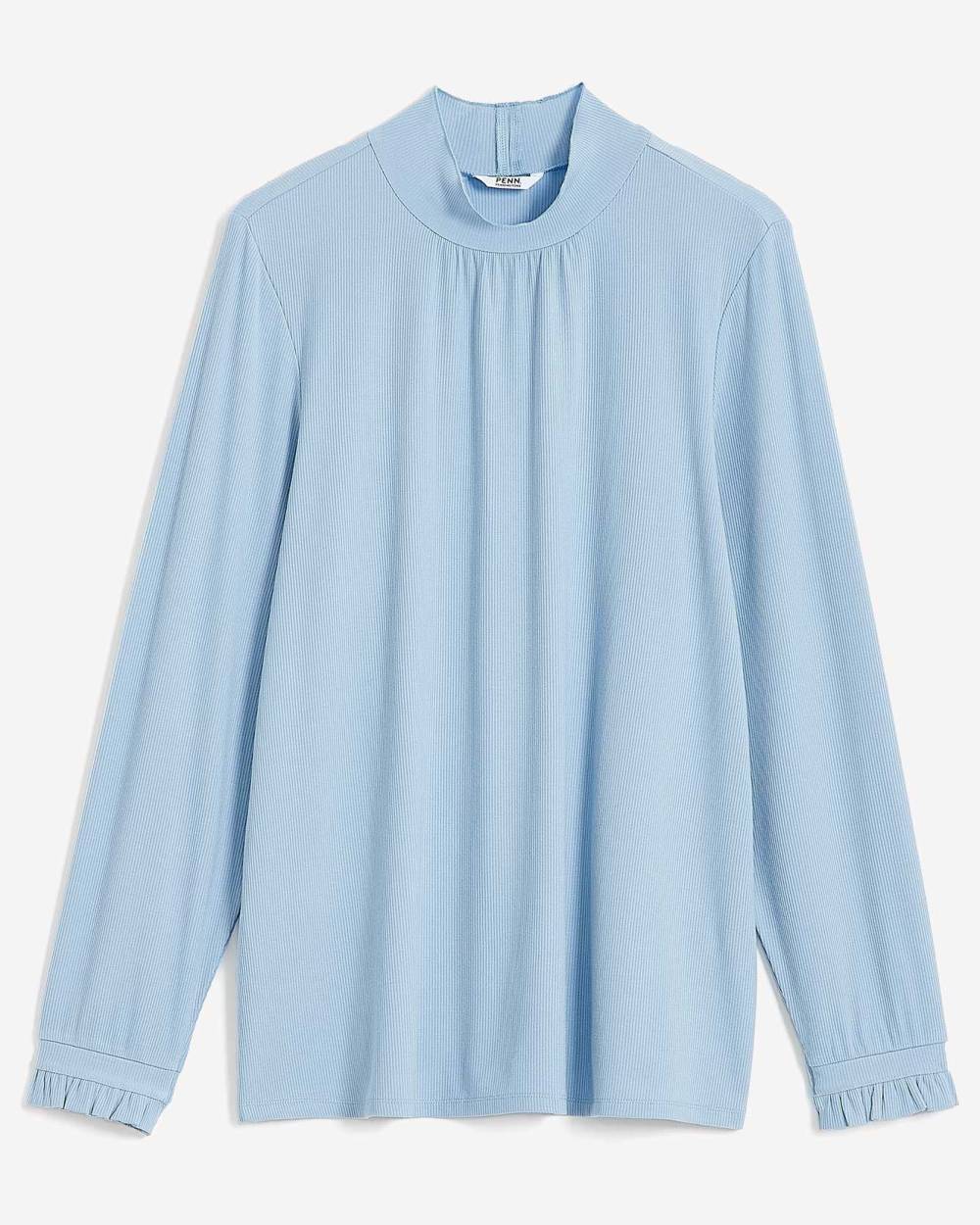 Mock-Neck Ribbed Knit Top | Penningtons