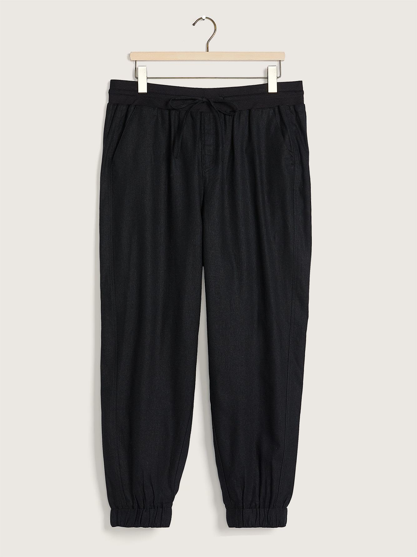 Linen Blend Jogger With Knit Waistband | Penningtons