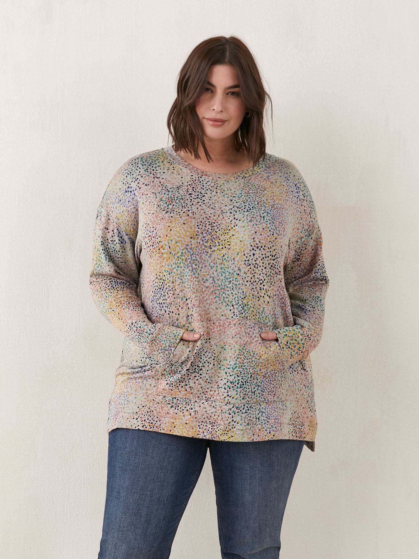 Crewneck Sweatshirt With High-Low Hem | Penningtons