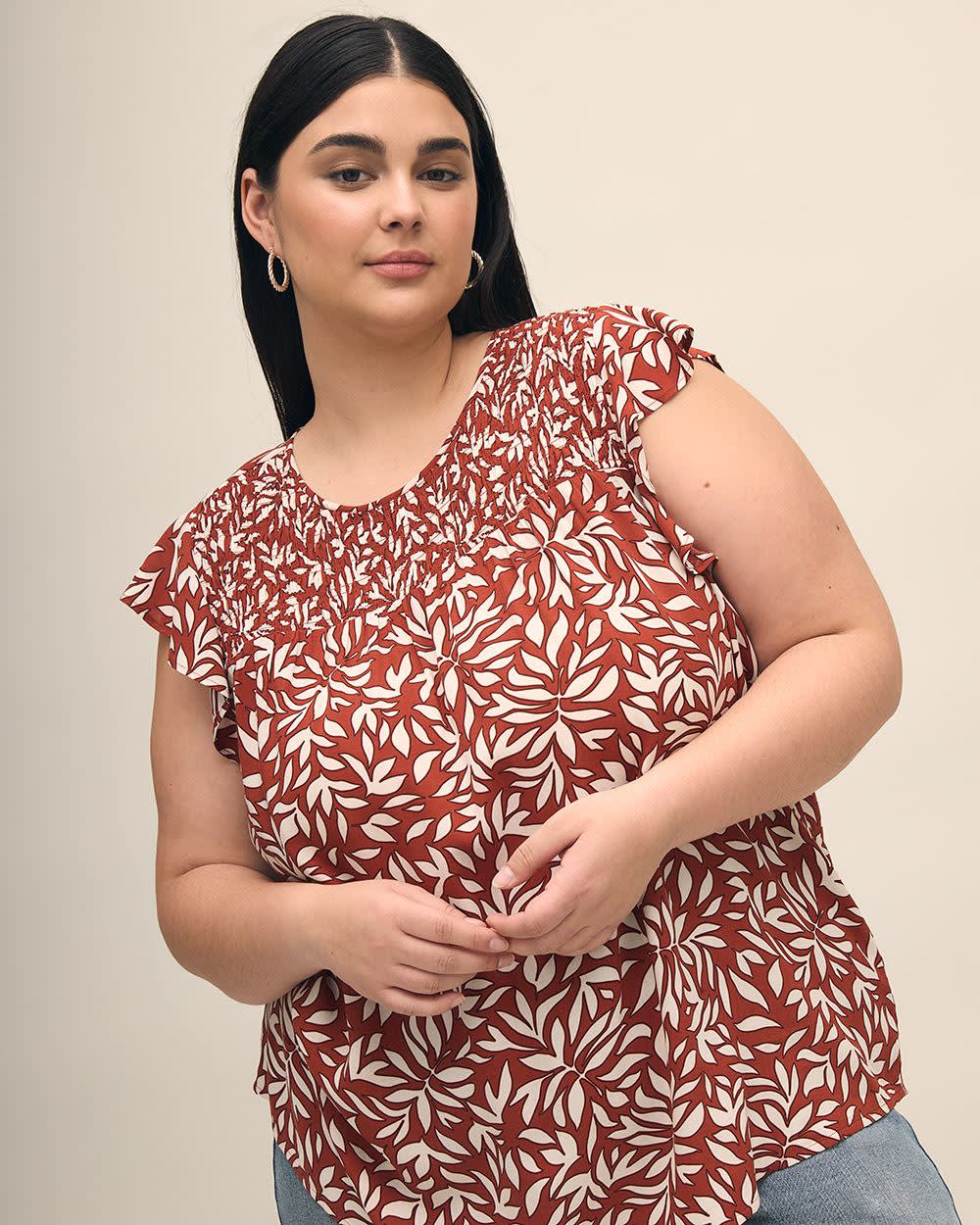 Long Swing Top with Short Ruffled Sleeves | Penningtons