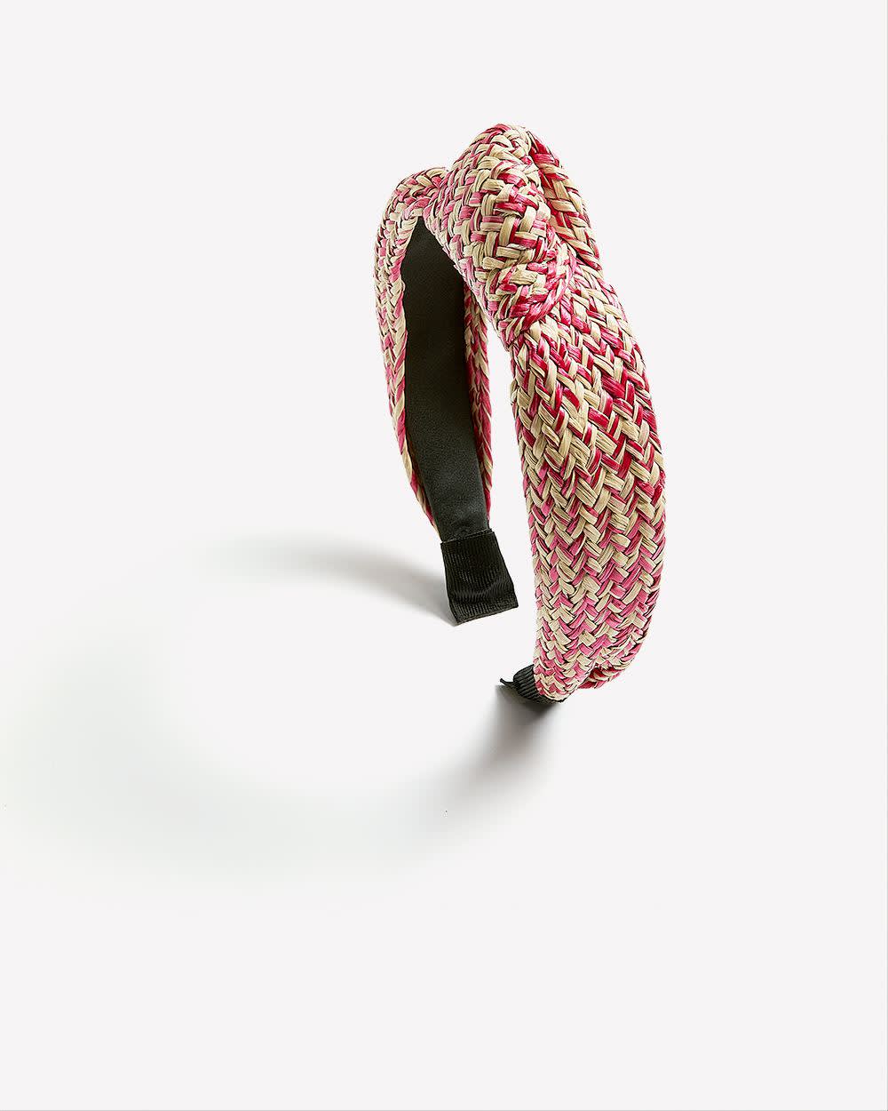 Two-Tone Knotted Straw Headband | Penningtons