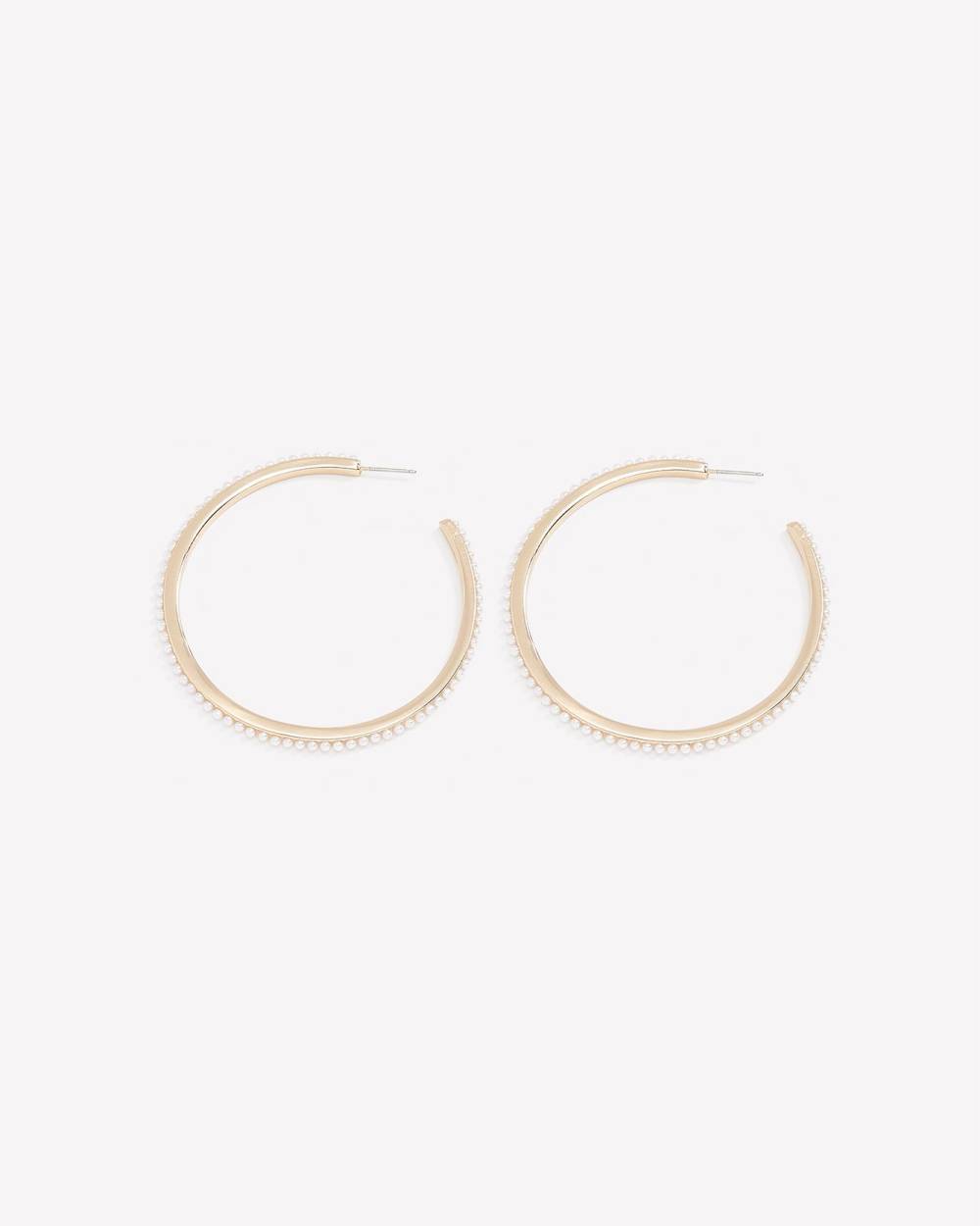 Golden Hoop Earrings with Mini Pearls | Penningtons