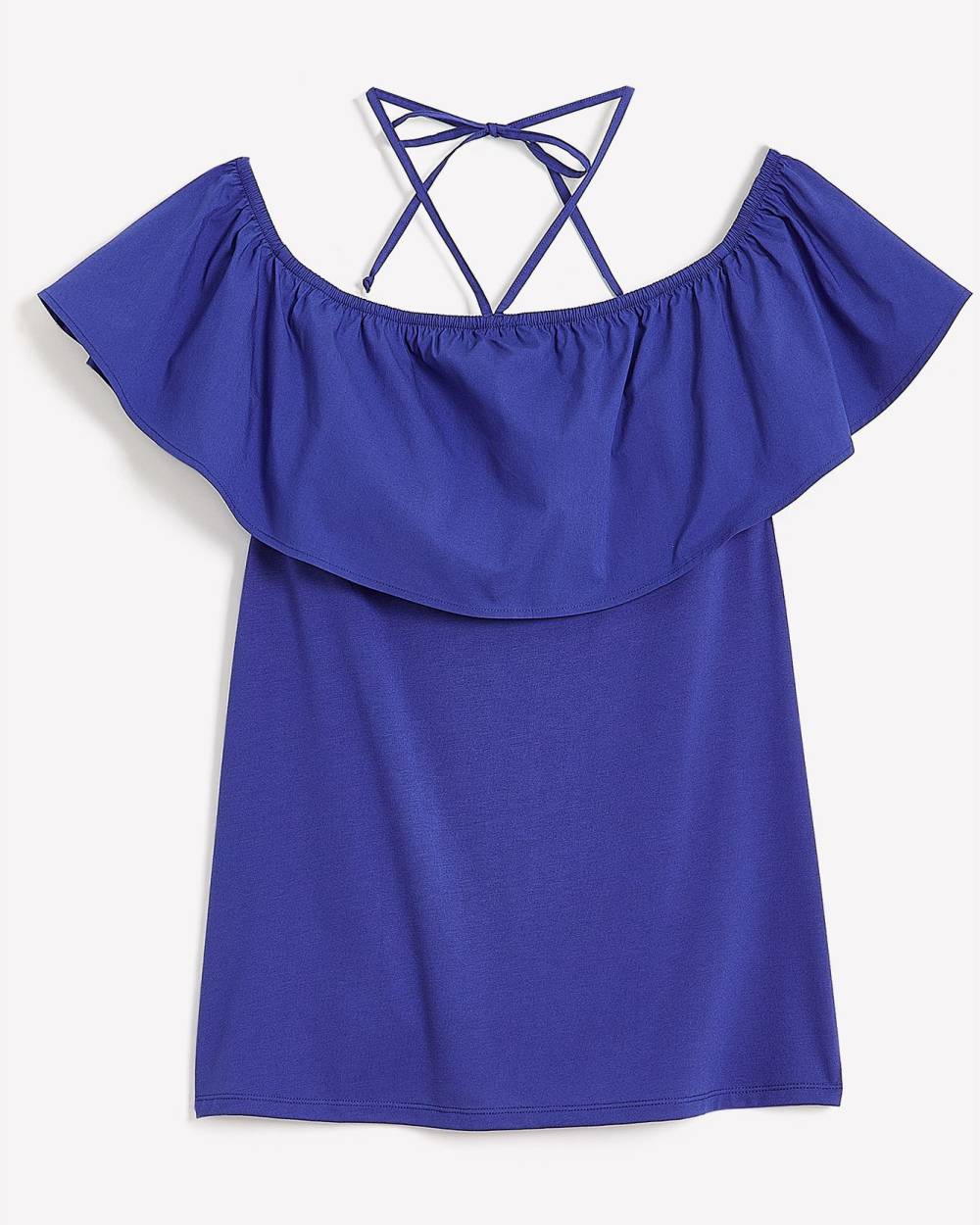 Off-Shoulder Ruffled Knit Top | Penningtons