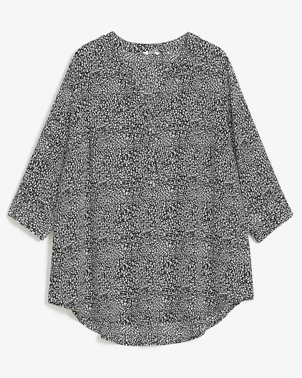 Buttoned Split Neck Woven Tunic | Penningtons