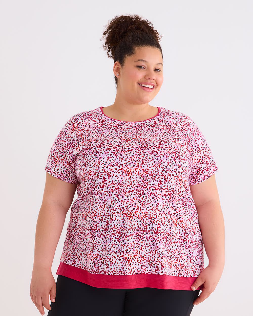 Printed Raglan-Sleeve Fooler Tee - Active Zone | Penningtons