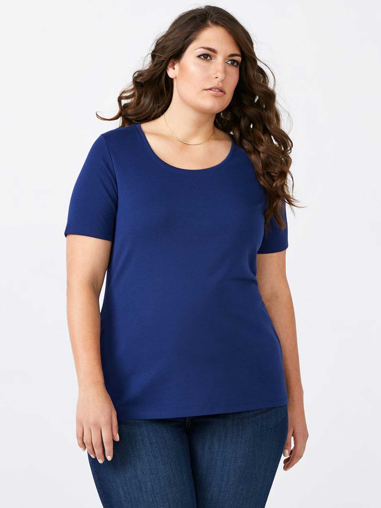 Curve Fit Basic Scoop Neck T-Shirt | Penningtons