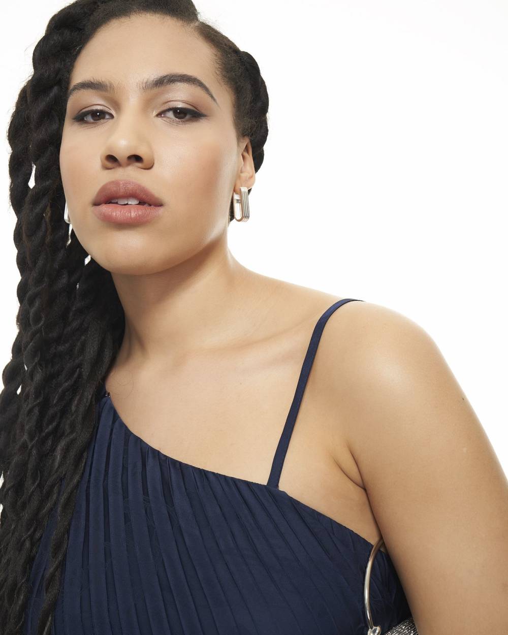 Asymmetrical Pleated Midi Dress - Addition Elle | Penningtons