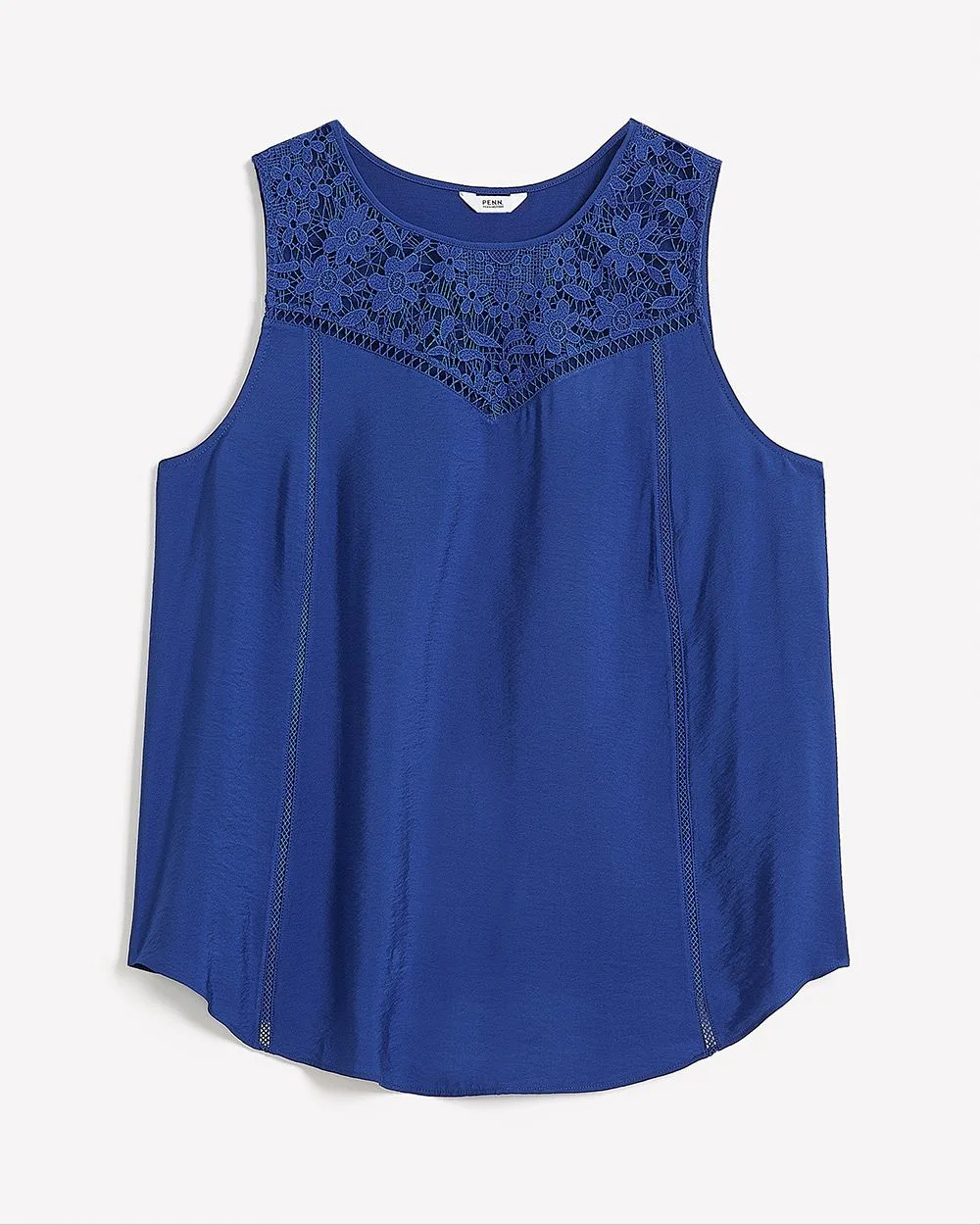 Mix Media Sleeveless Blouse With Crochet Neckline Penningtons 