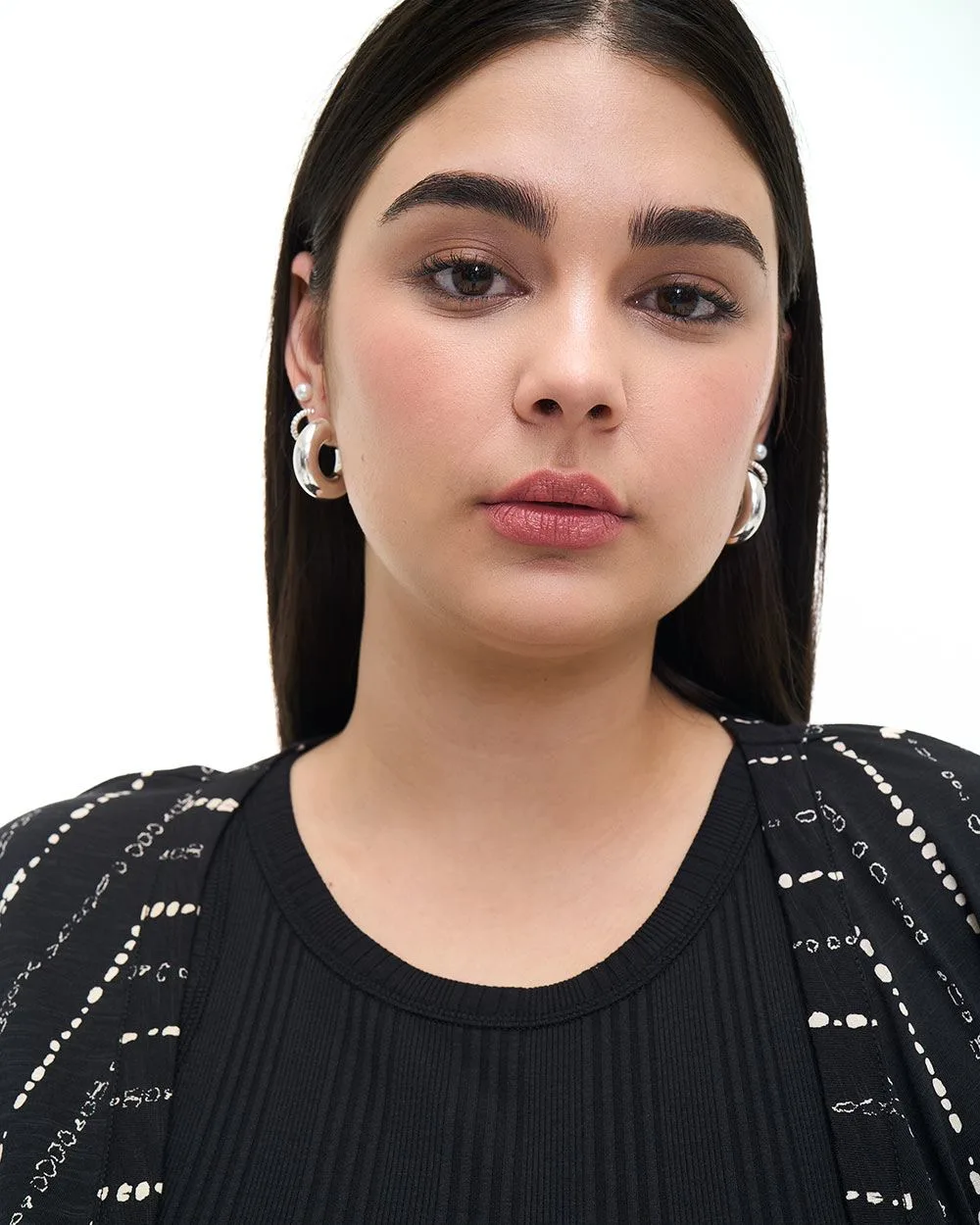 Extended-Sleeve Knit Top with V Neckline - Addition Elle | Penningtons