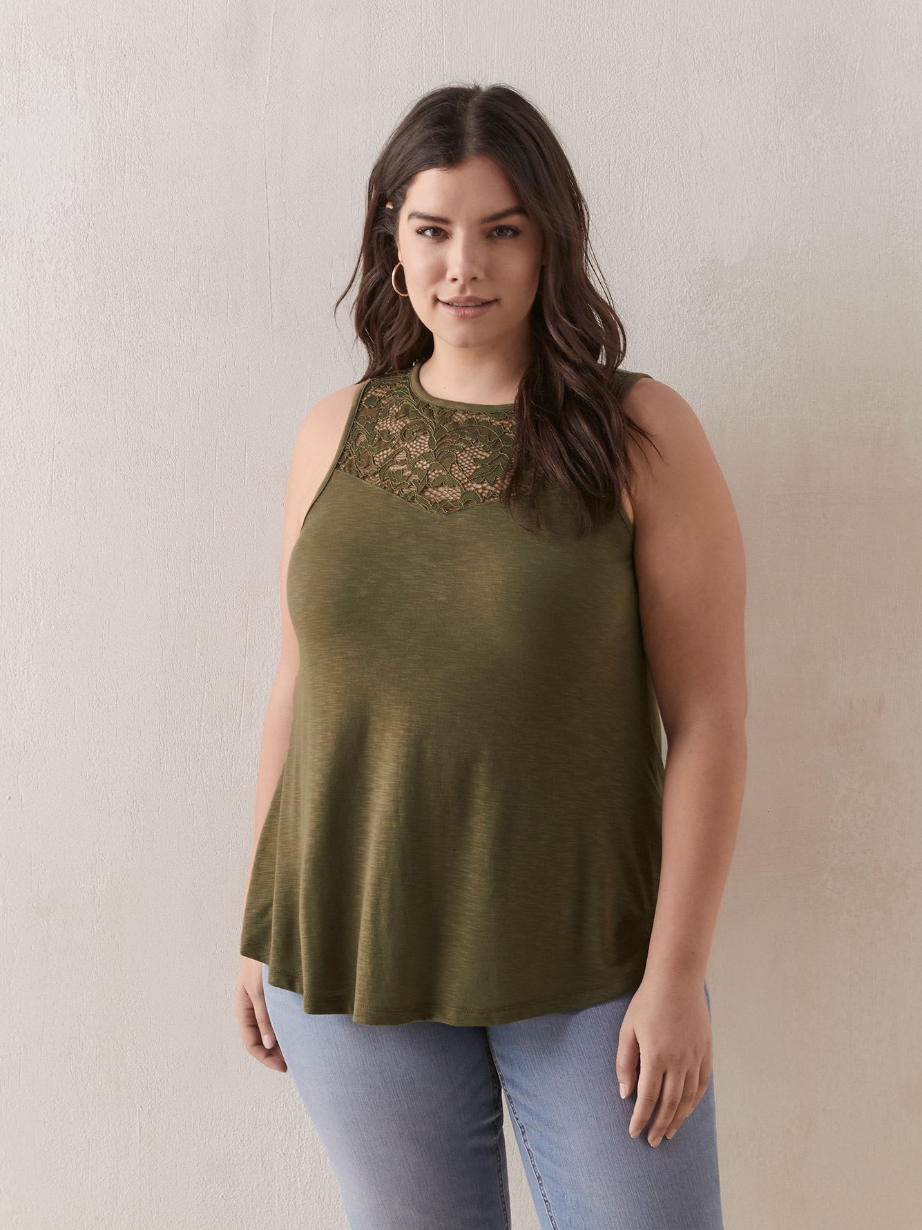 Solid Loose Slub-Knit Tank Top - In Every Story | Penningtons