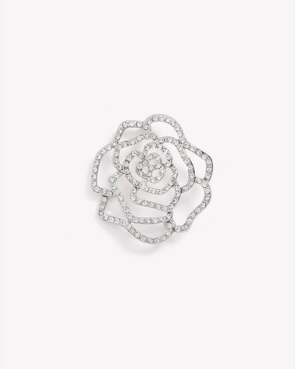 Rhinestone Rose-Shaped Brooch | Penningtons