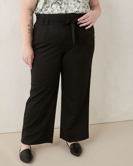 Solid Wide-Leg Pants With Belt | Penningtons