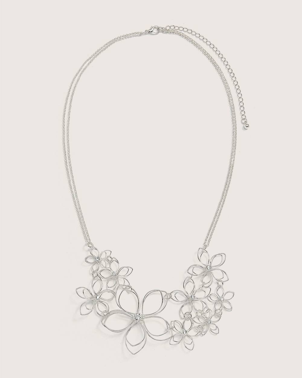 Collier floral argenté court - Addition Elle | Penningtons