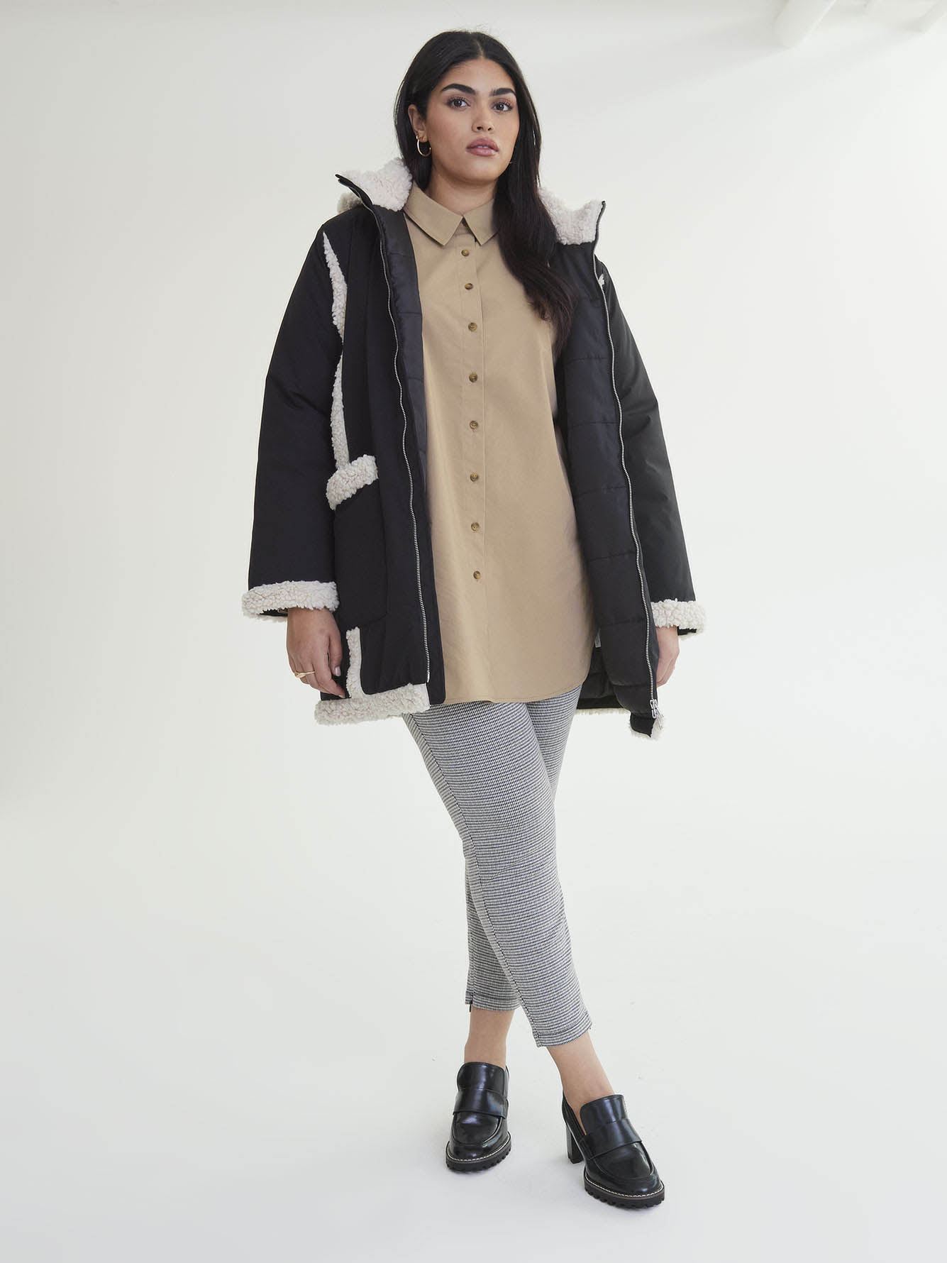 Chemise tunique en popeline à manches longues - Addition Elle | Penningtons