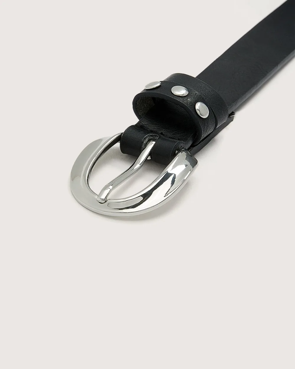 Black Skinny Belt with Studded Loop | Penningtons