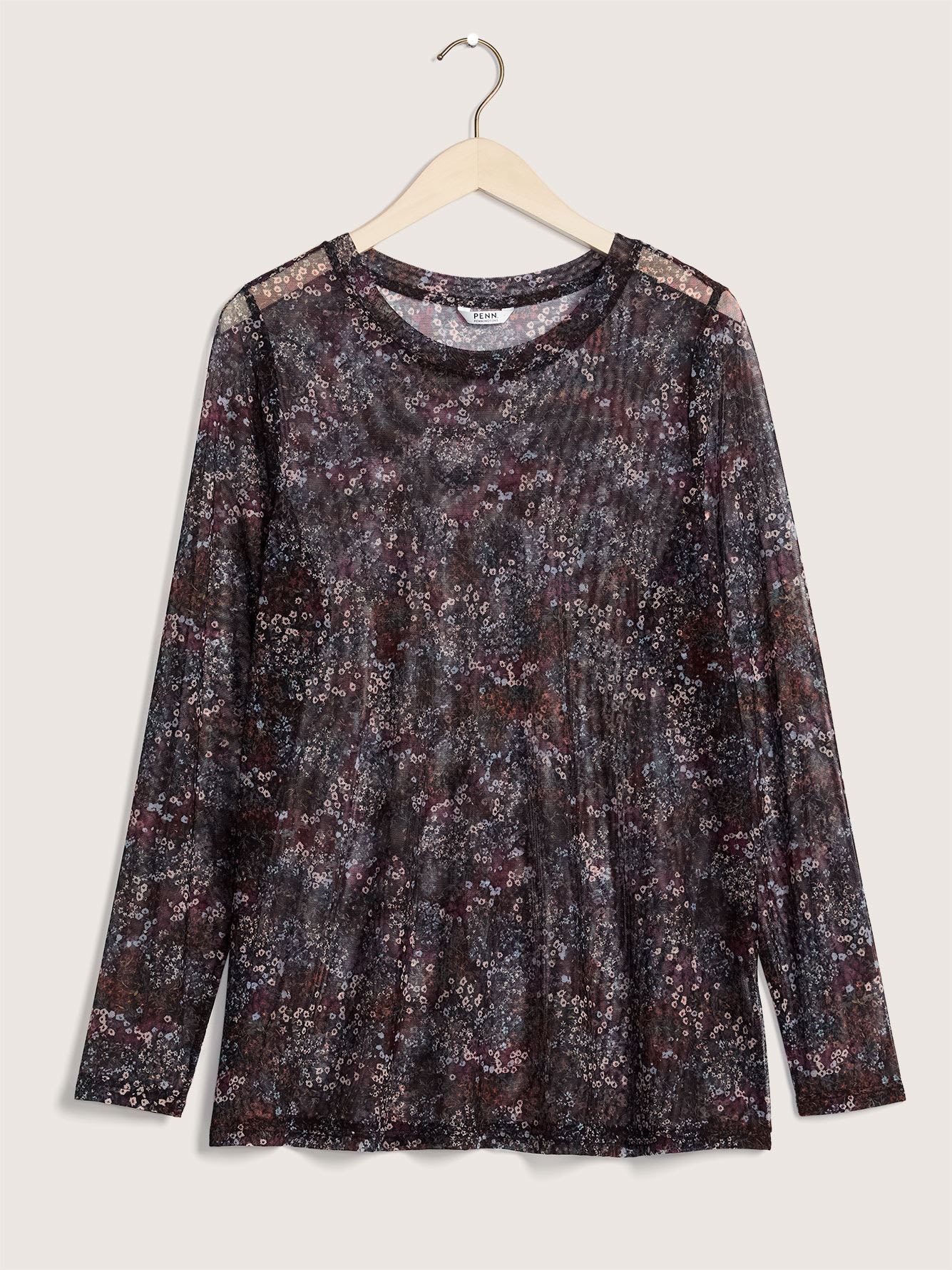 Printed Long Sleeve Knit Top Penningtons