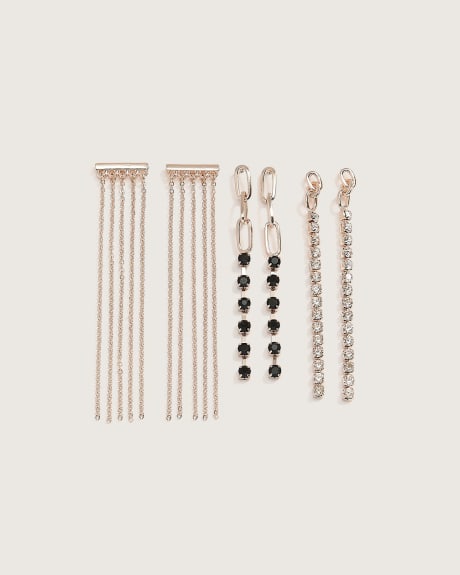 Fancy Drop Earrings, Set of 3 | Penningtons