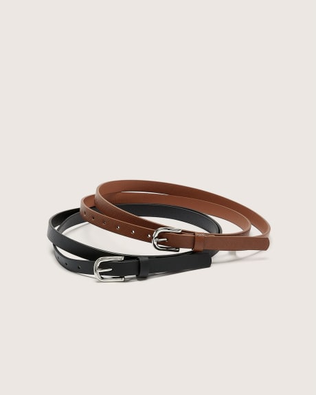 Textured Skinny Belt, Set of 2 | Penningtons