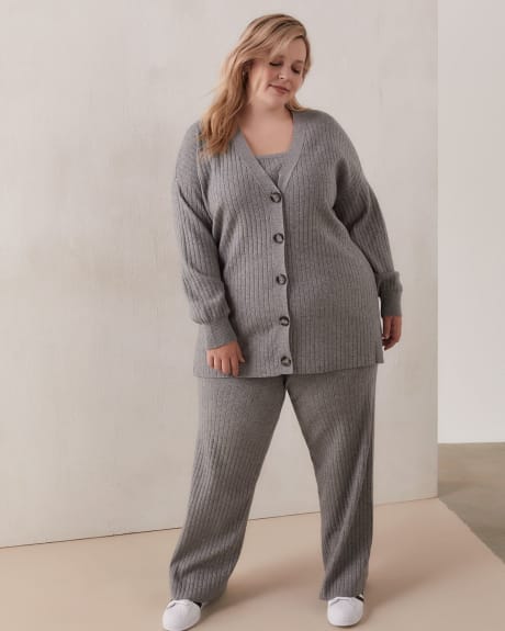 Rib Tunic Cardigan With Buttoned Front - In Every Story | Penningtons