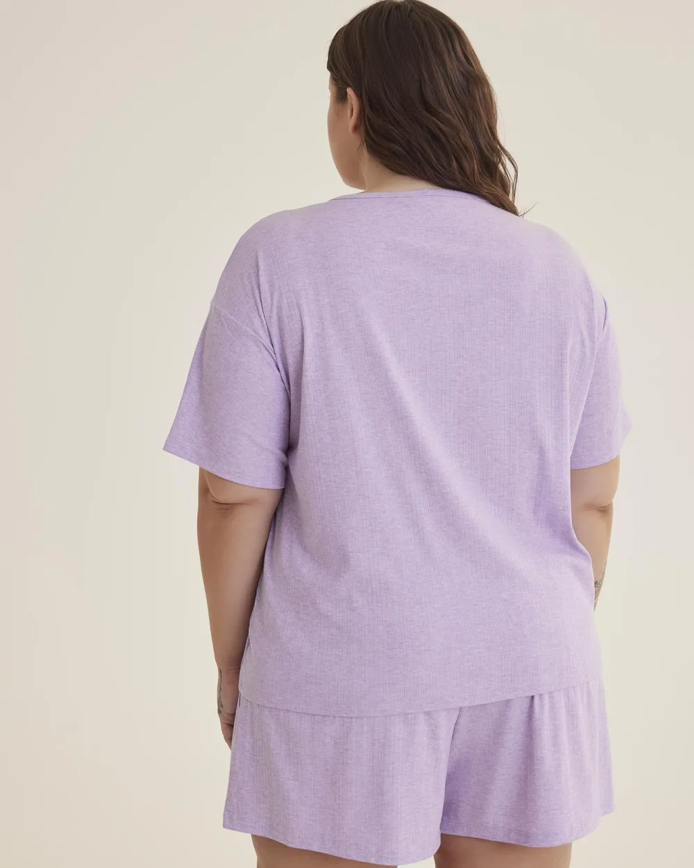 Short-Sleeve Rib Knit Pyjama Top with Chest Pocket - ti VOGLIO ...