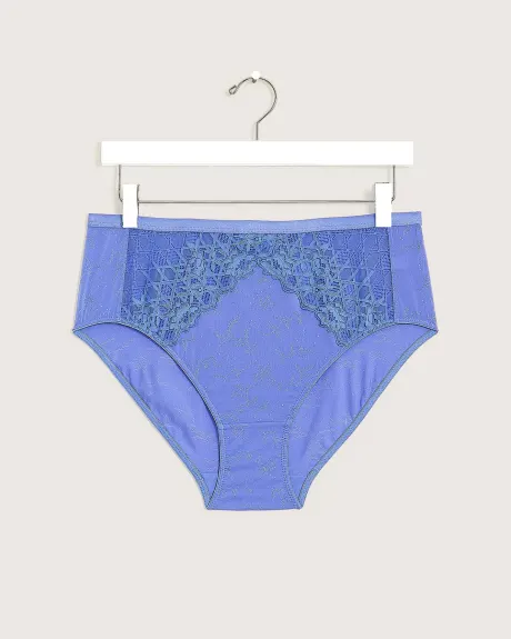 Blue High-Cut Brief with Lace - Déesse Collection | Penningtons