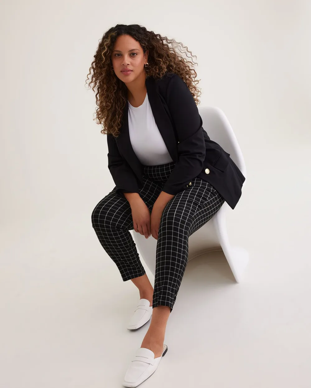 Skinny-Leg Savvy Fit Pant Windowpane Pattern - PENN. Essentials ...