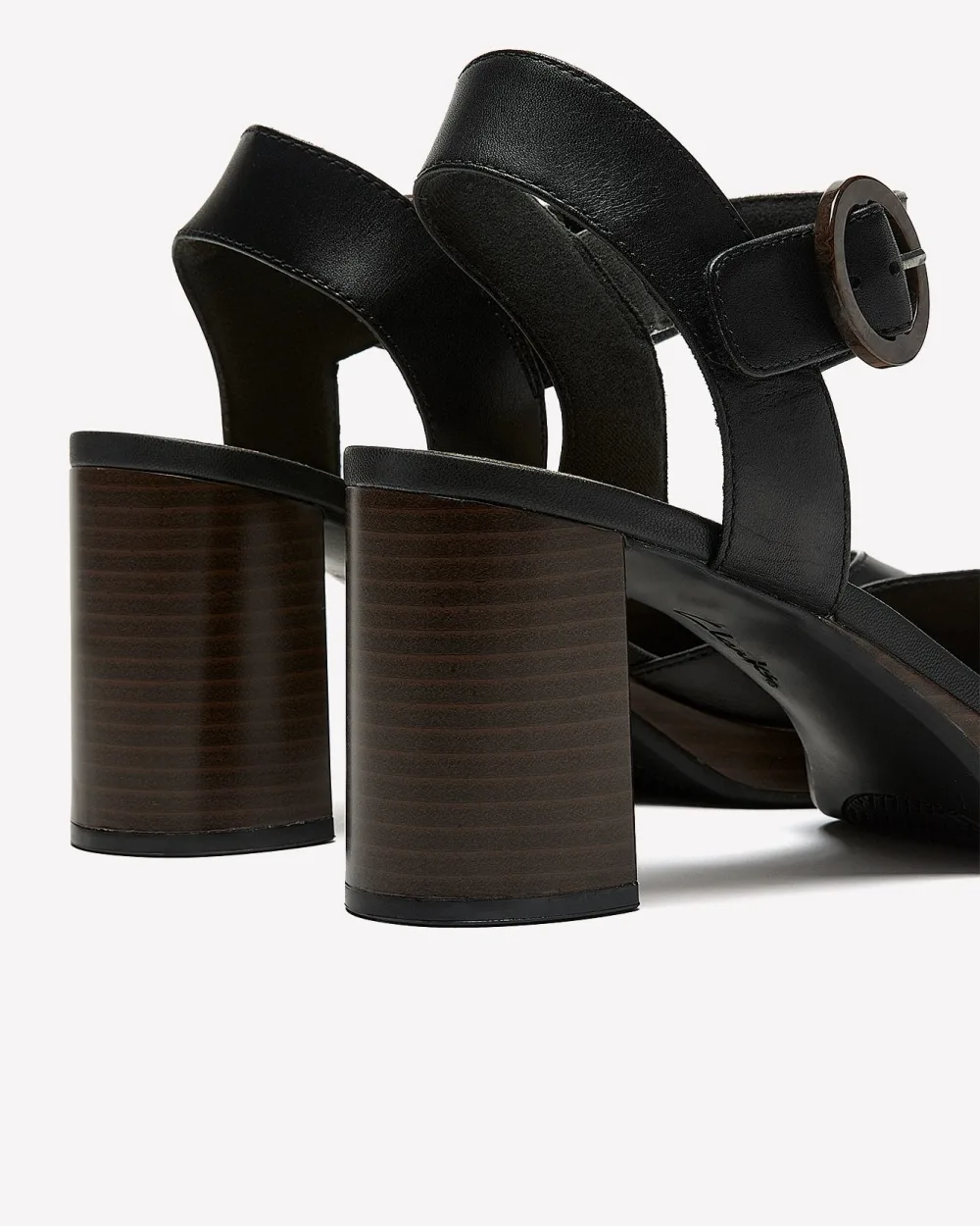 Wide Width, Black Block Heel Sandal with Riptape Closure - Clarks ...