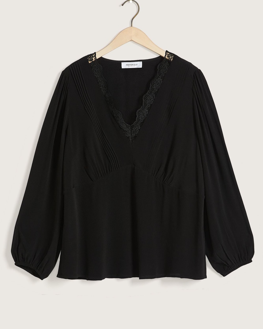 Woven Blouse with Lace Neckline - Addition Elle | Penningtons