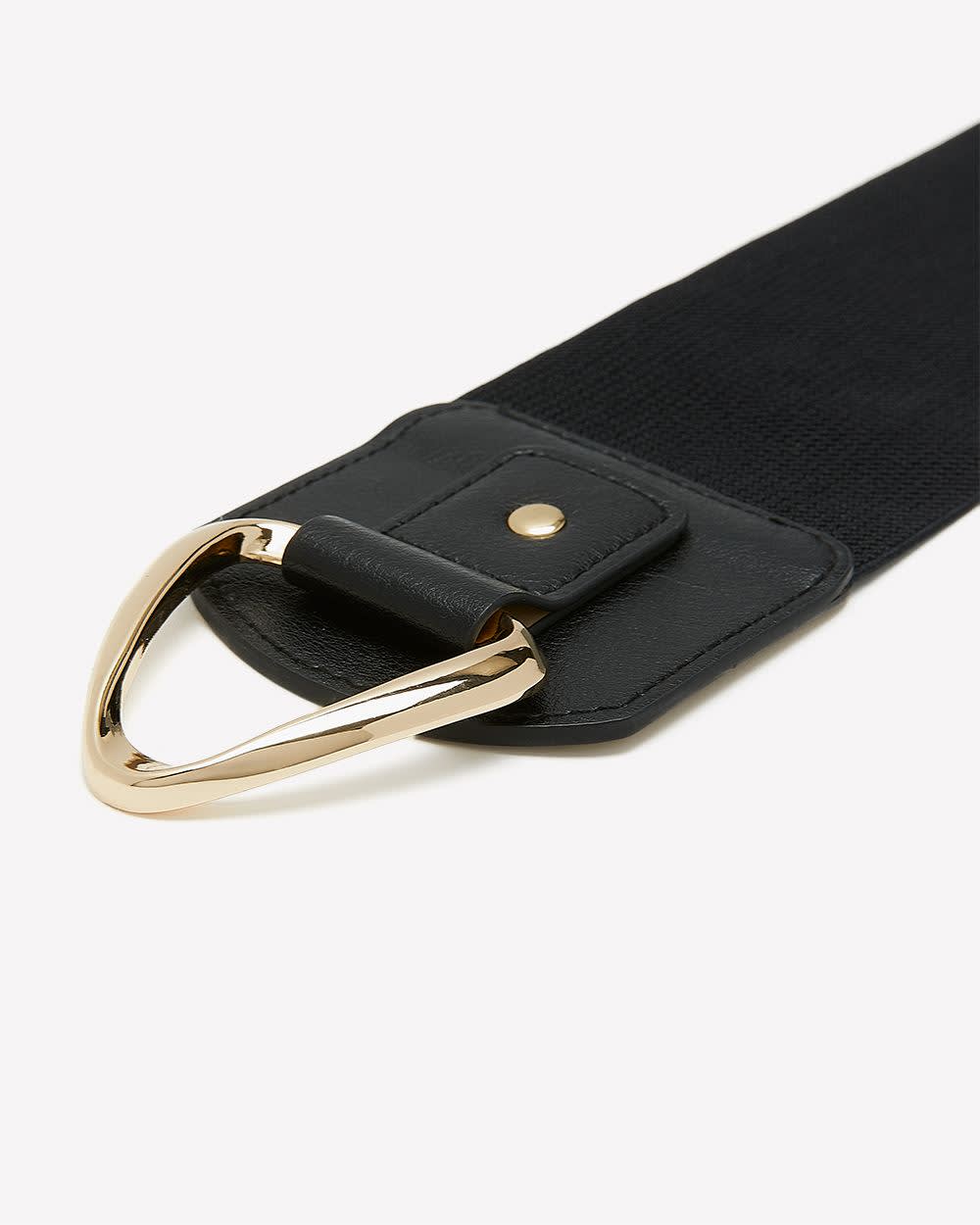 Wide Black Elastic Belt with Triangle Toggle Buckle | Penningtons