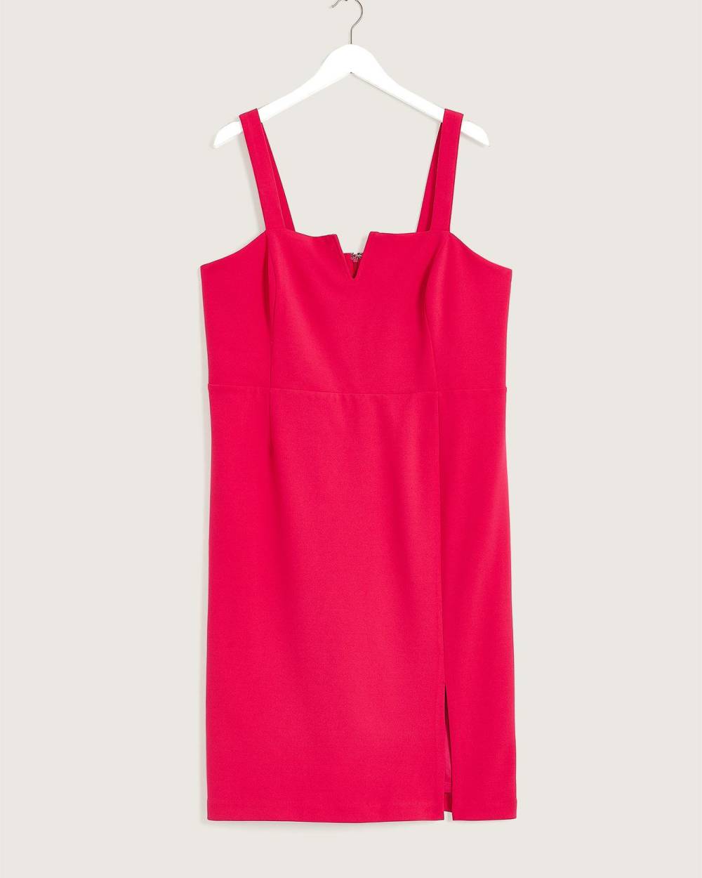 Fuchsia Fitted Dress with V-Notch Neckline - Addition Elle | Penningtons