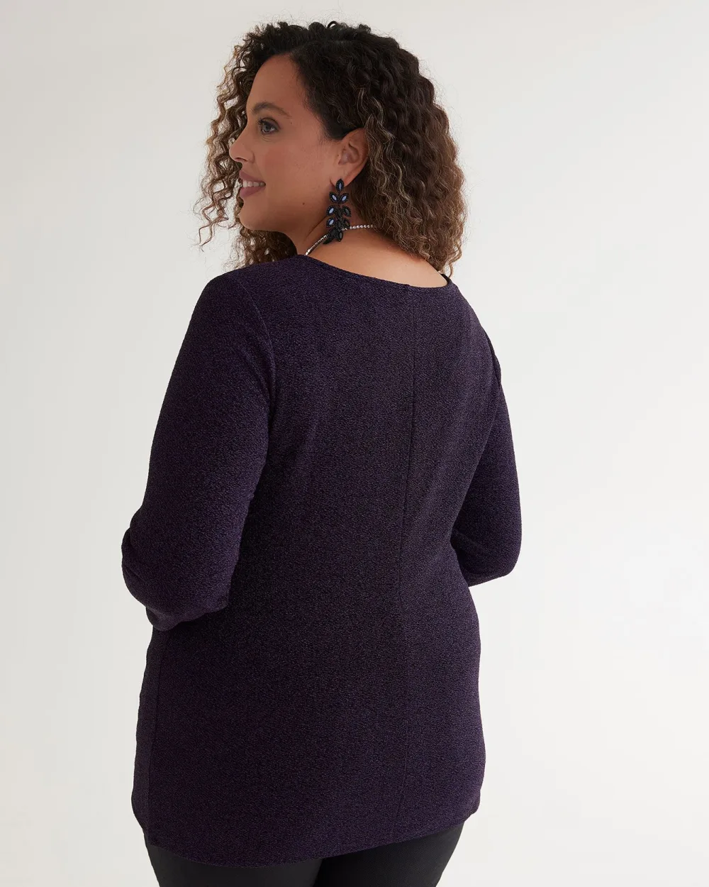 Black Twisted V-Neck Knit Top | Penningtons