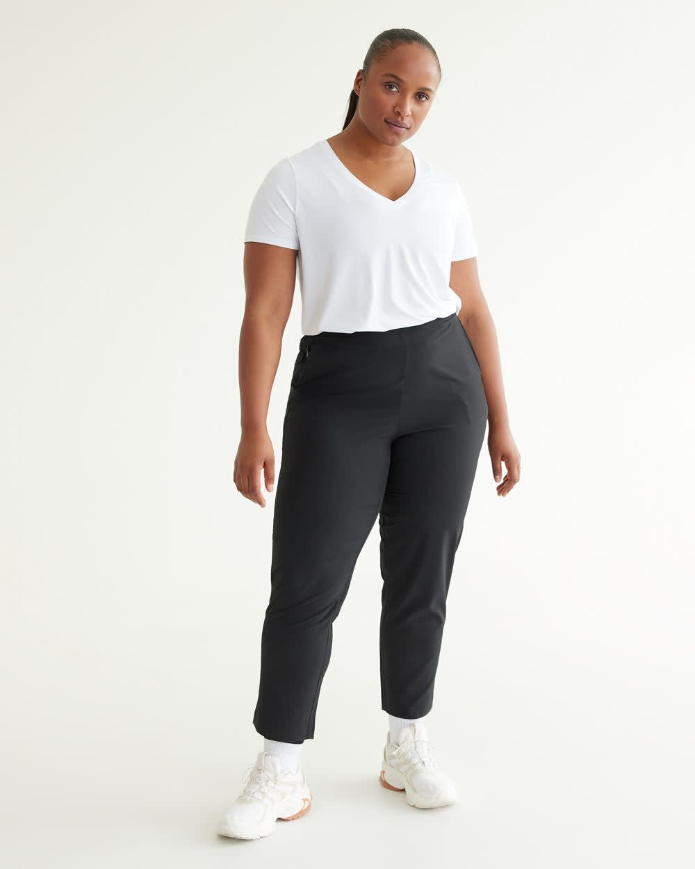 Pantalon à jambe étroite avec taille élastique - Hyba | Régulier ...